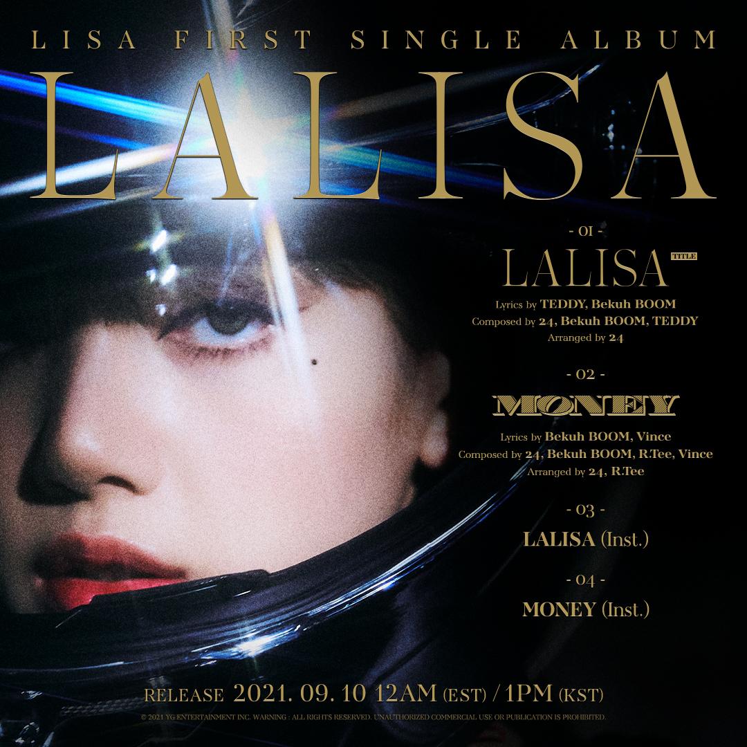 LISA - FIRST SINGLE ALBUM LALISA TRACKLIST POSTER