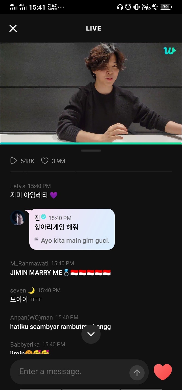 BTS Community Posts - jin watching Jimin live ️ ️🔥🔥🔥🔥