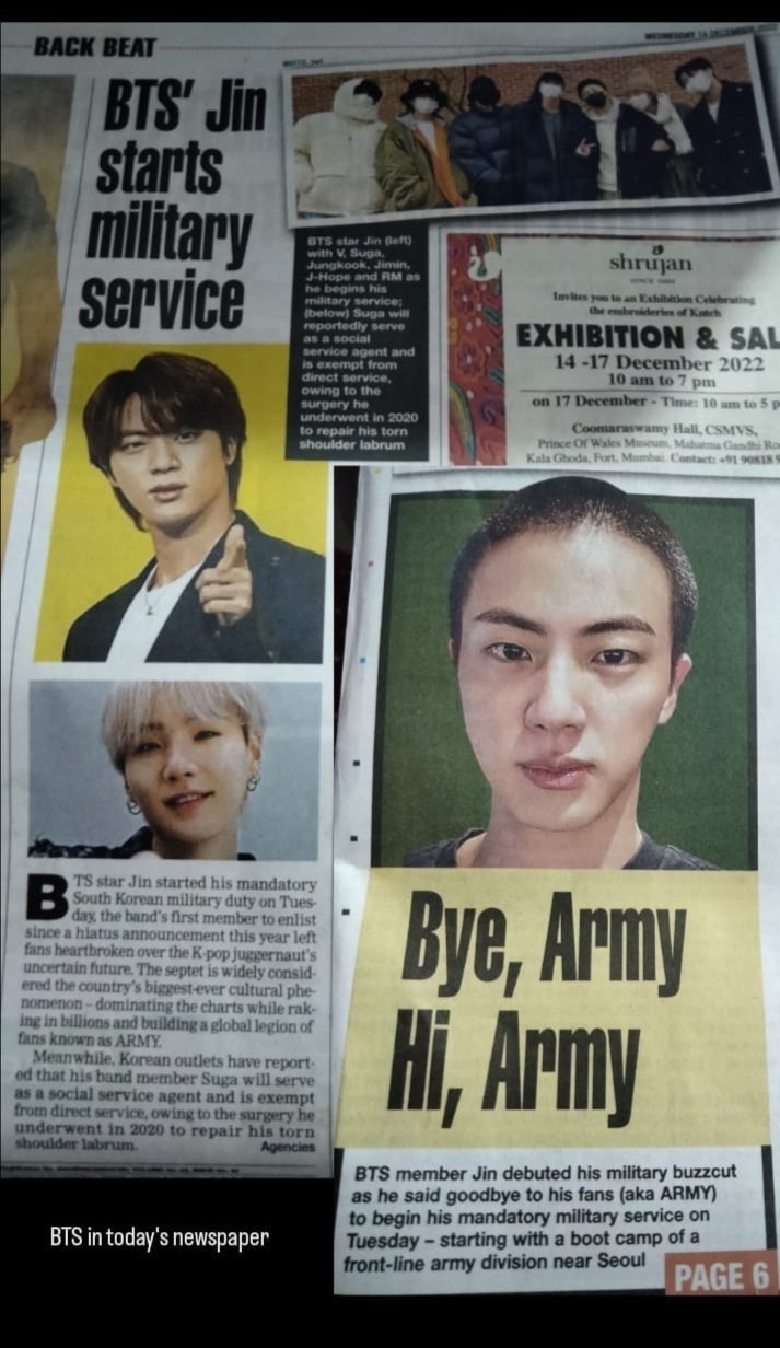 BTS Community Posts - BTS in today's newspaper 😭💜