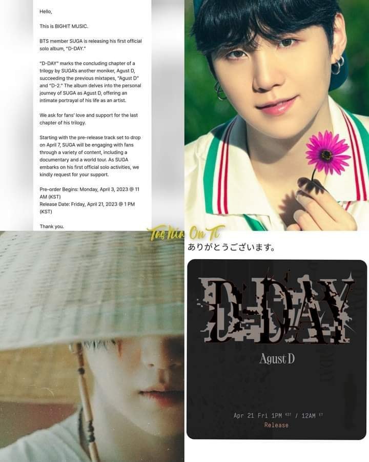 BTS Community Posts - Suga is releasing a solo album release date April ...