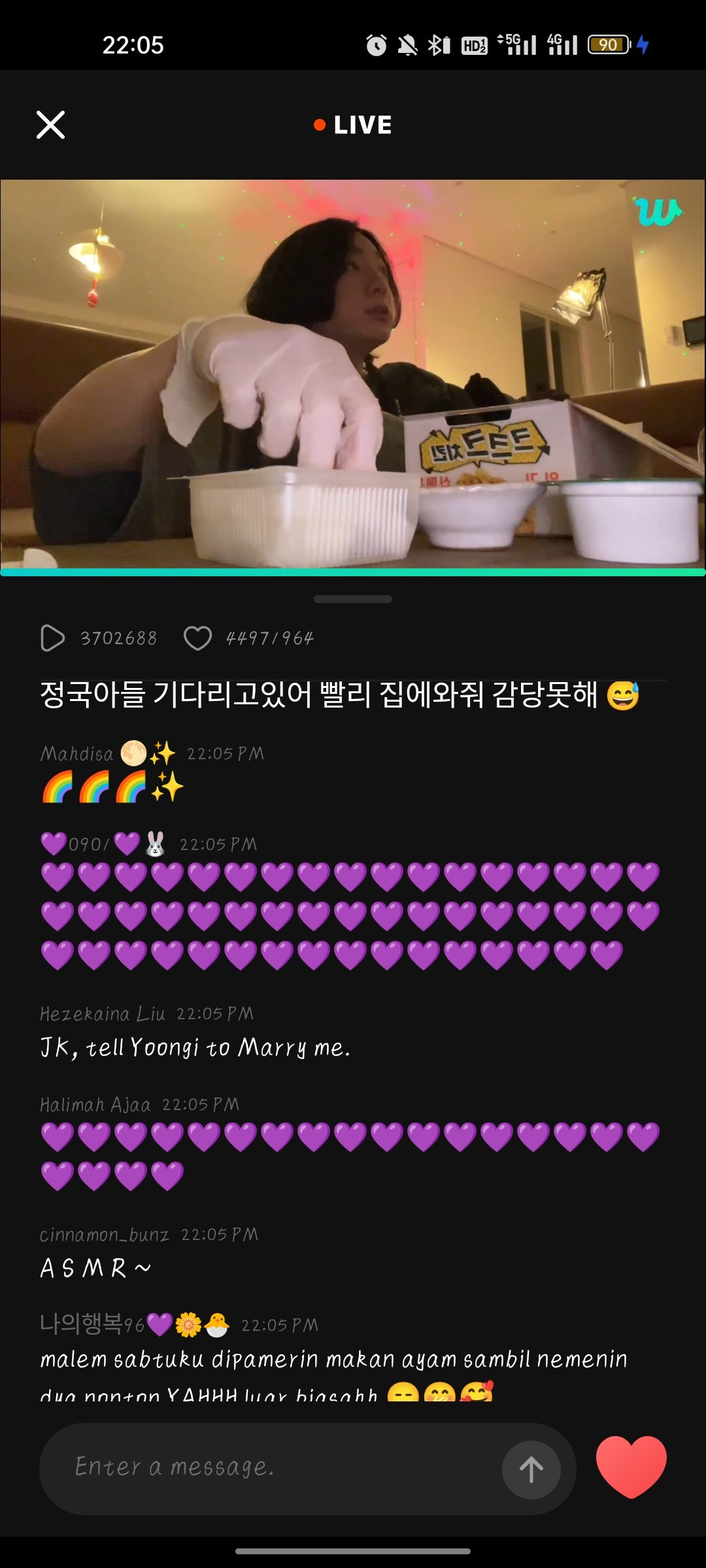 Bts Community Posts 遗憾的是我不会韩语，只能靠这满屏的紫色爱心来表达爱意